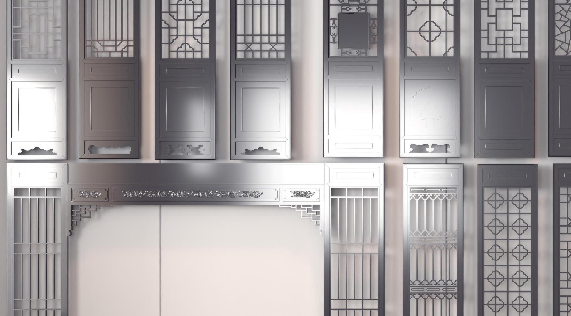 New screen style arch partition 3D - TurboSquid 2102265