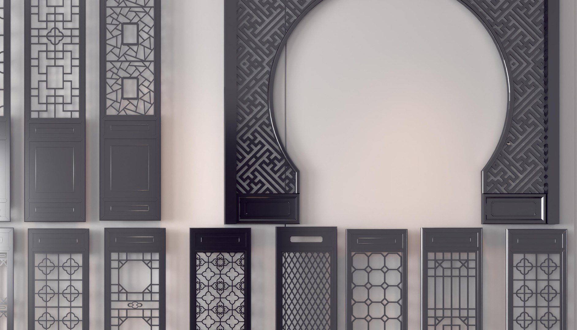 New screen style arch partition 3D - TurboSquid 2102265