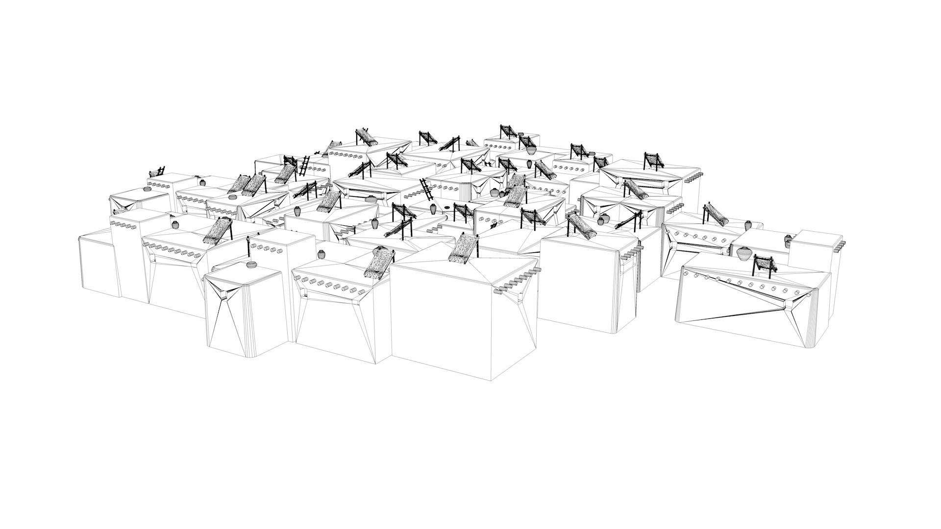 Prehistoric neolithic structures village model - TurboSquid 1716384