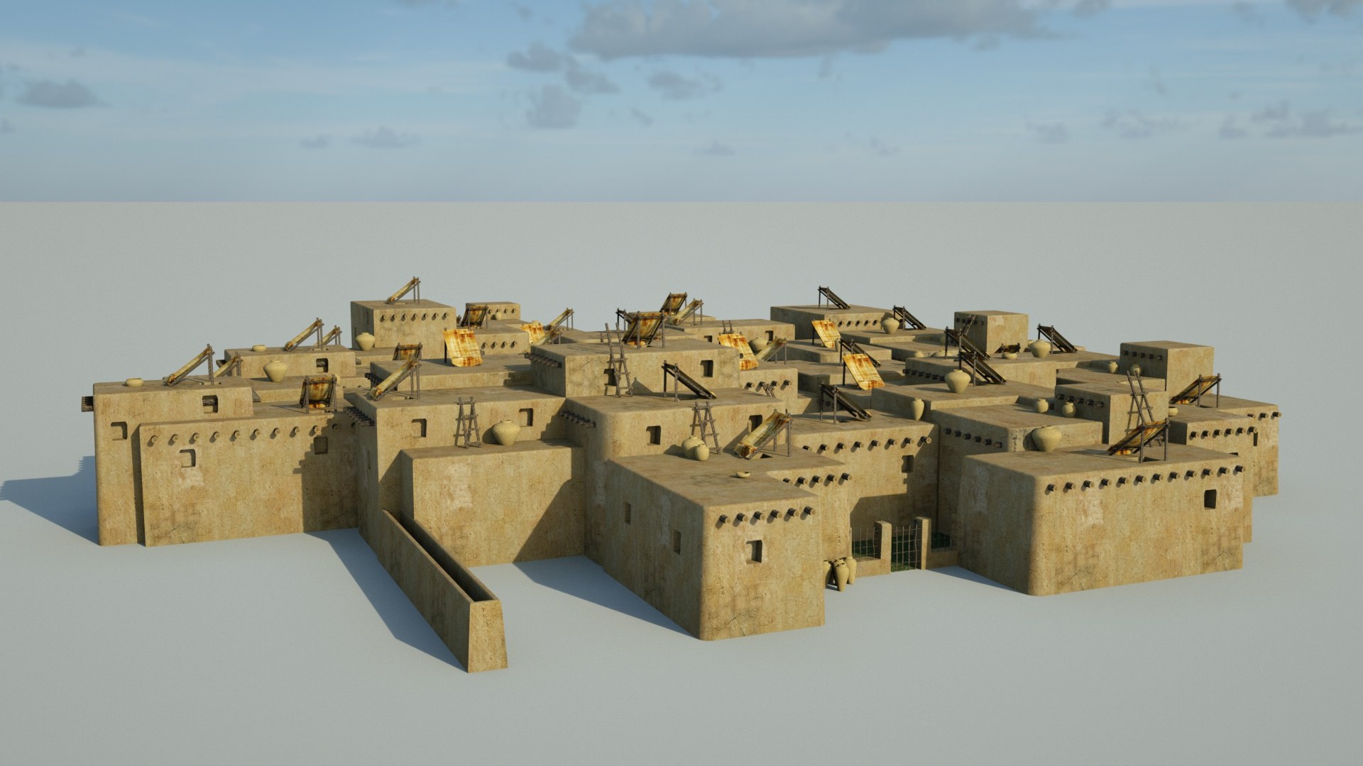 Prehistoric neolithic structures village model - TurboSquid 1716384
