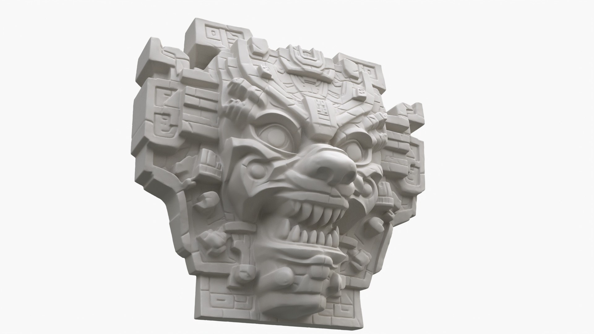 Aztec Stone Head 16 3D - TurboSquid 2200394
