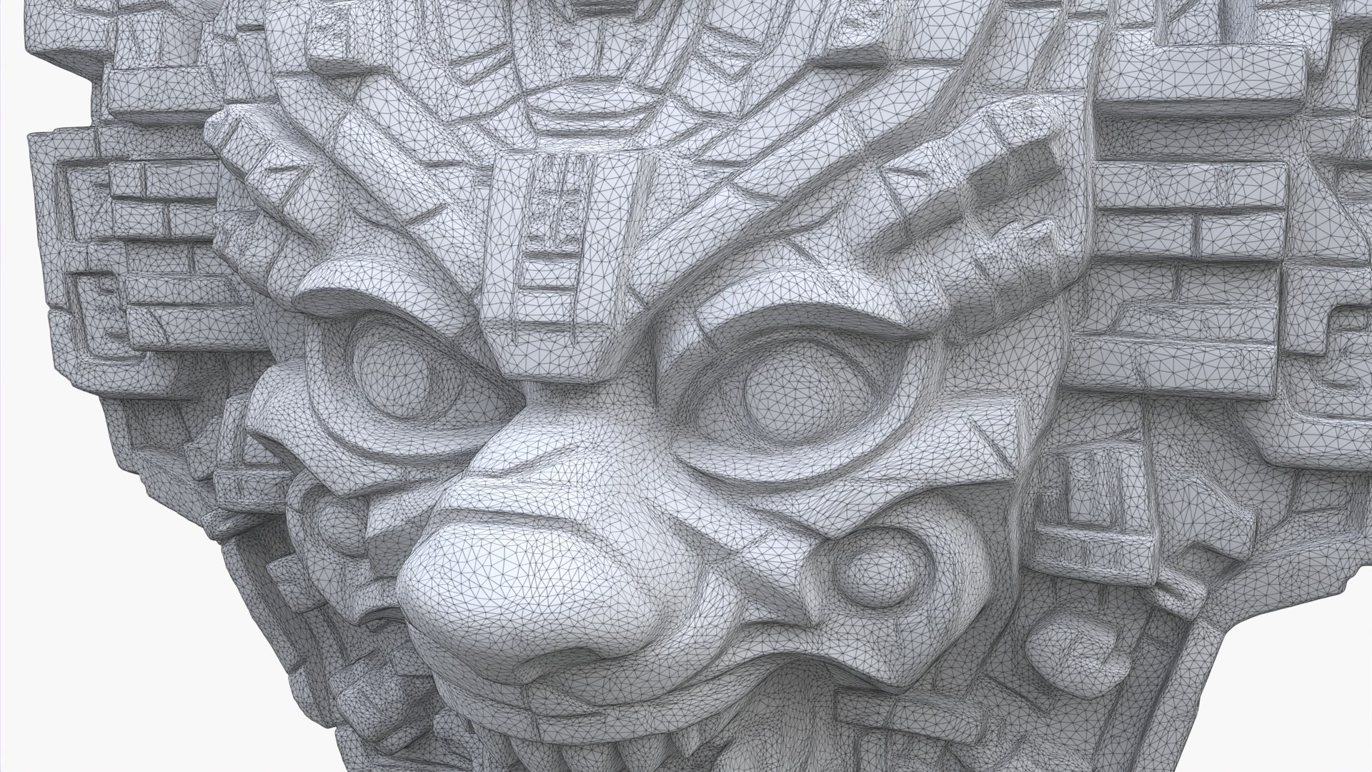 Aztec Stone Head 16 3D - TurboSquid 2200394
