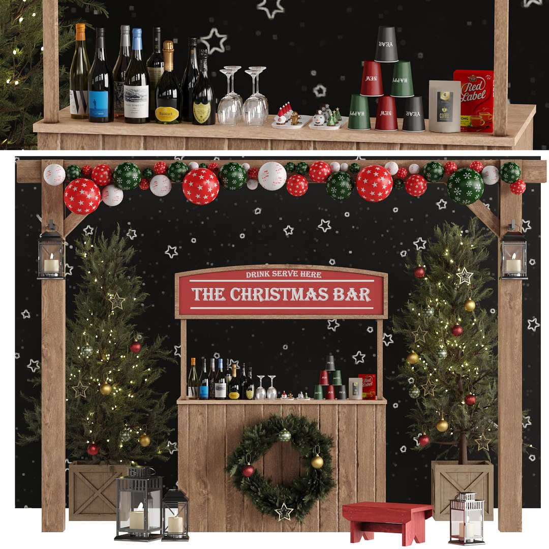 3D Bar 21 Christmas Bar Model - TurboSquid 2156358
