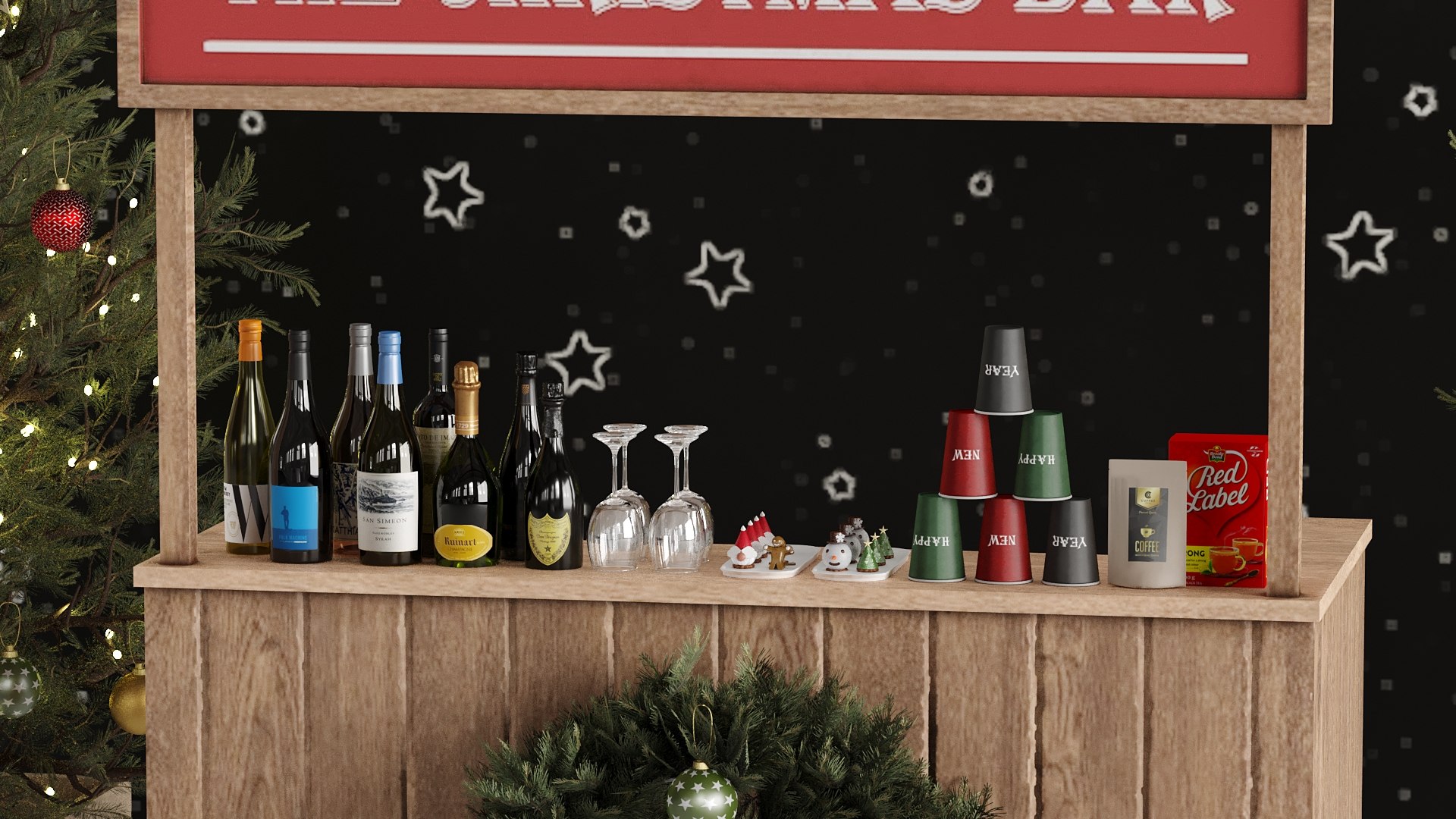 3D Bar 21 Christmas Bar Model - TurboSquid 2156358