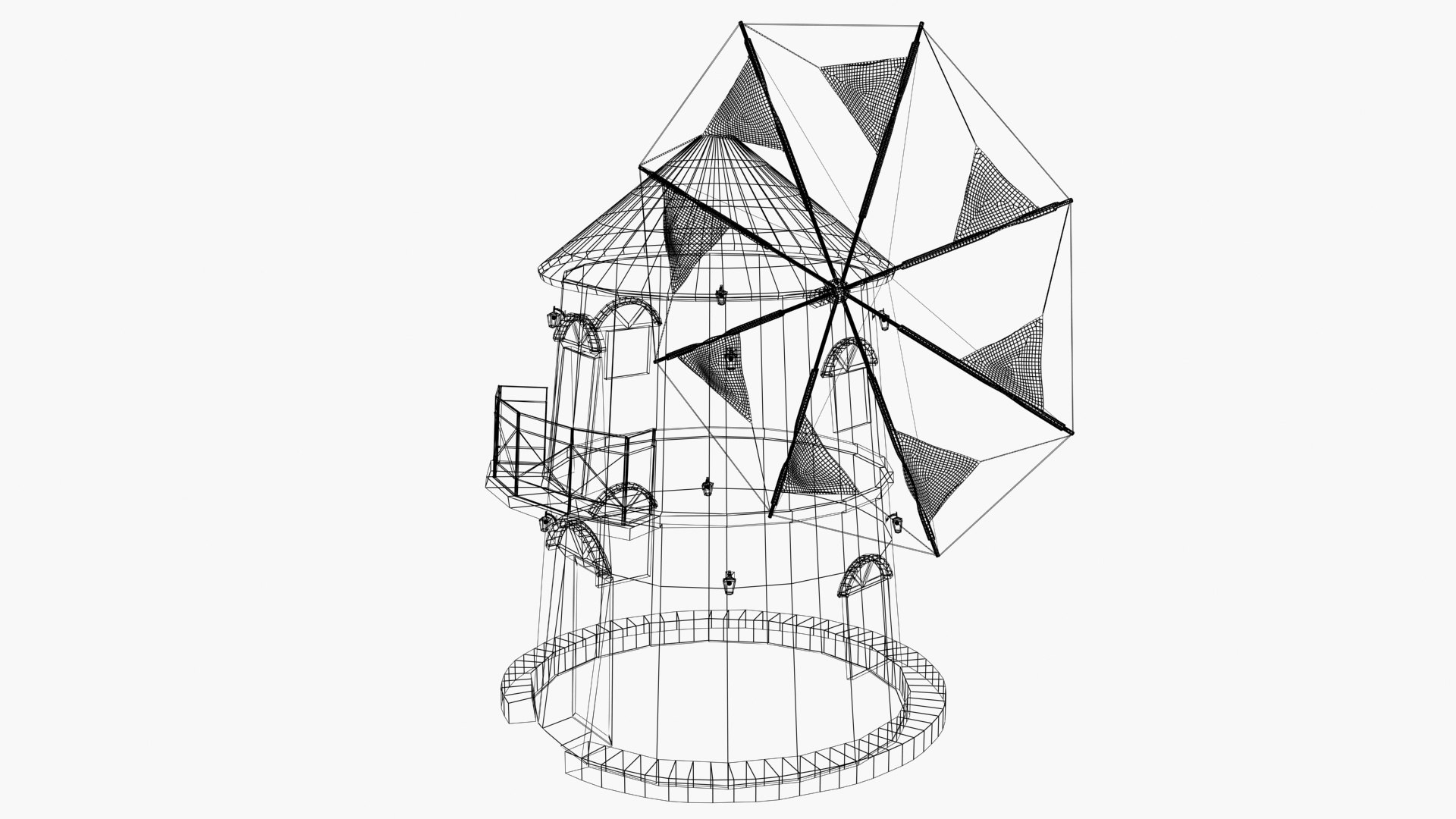 Greek Windmill 3D Model - TurboSquid 2185360