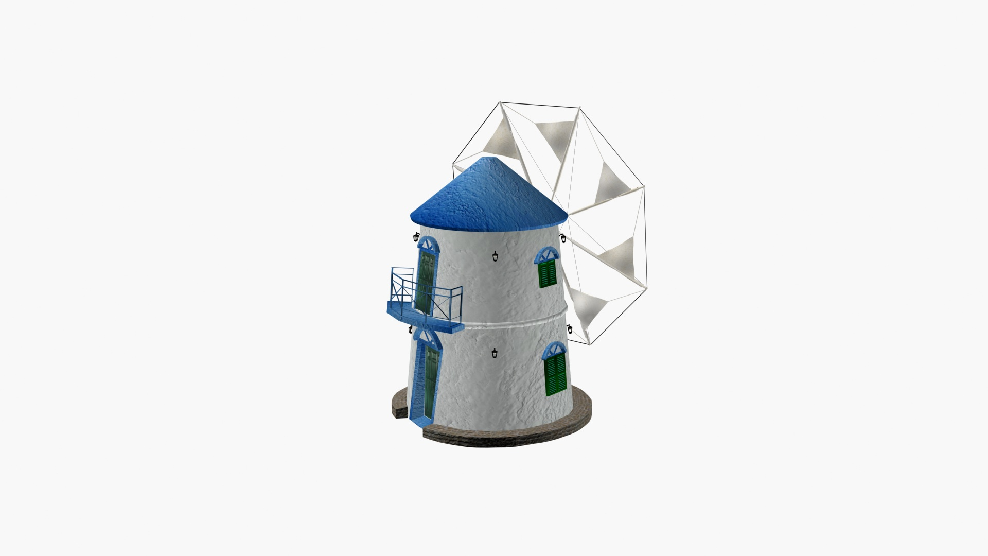 Greek Windmill 3D Model - TurboSquid 2185360