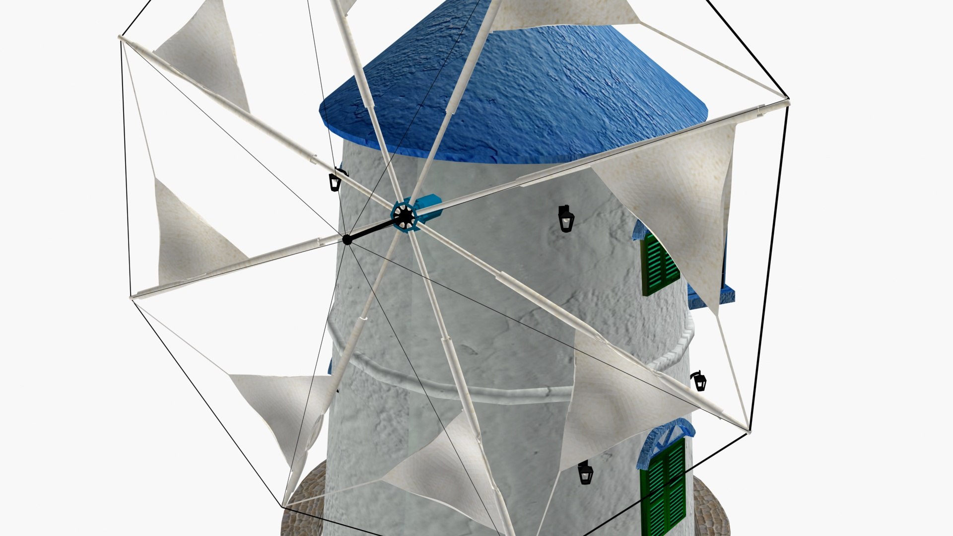 Greek Windmill 3D Model - TurboSquid 2185360