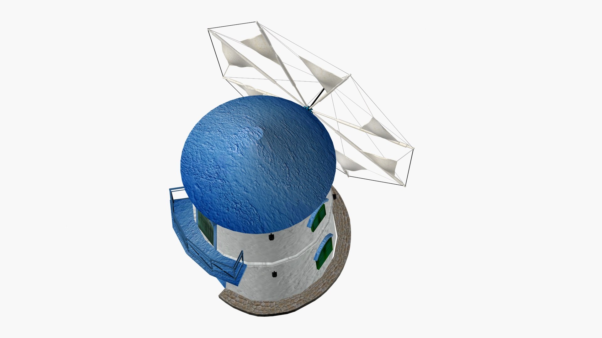 Greek Windmill 3D Model - TurboSquid 2185360