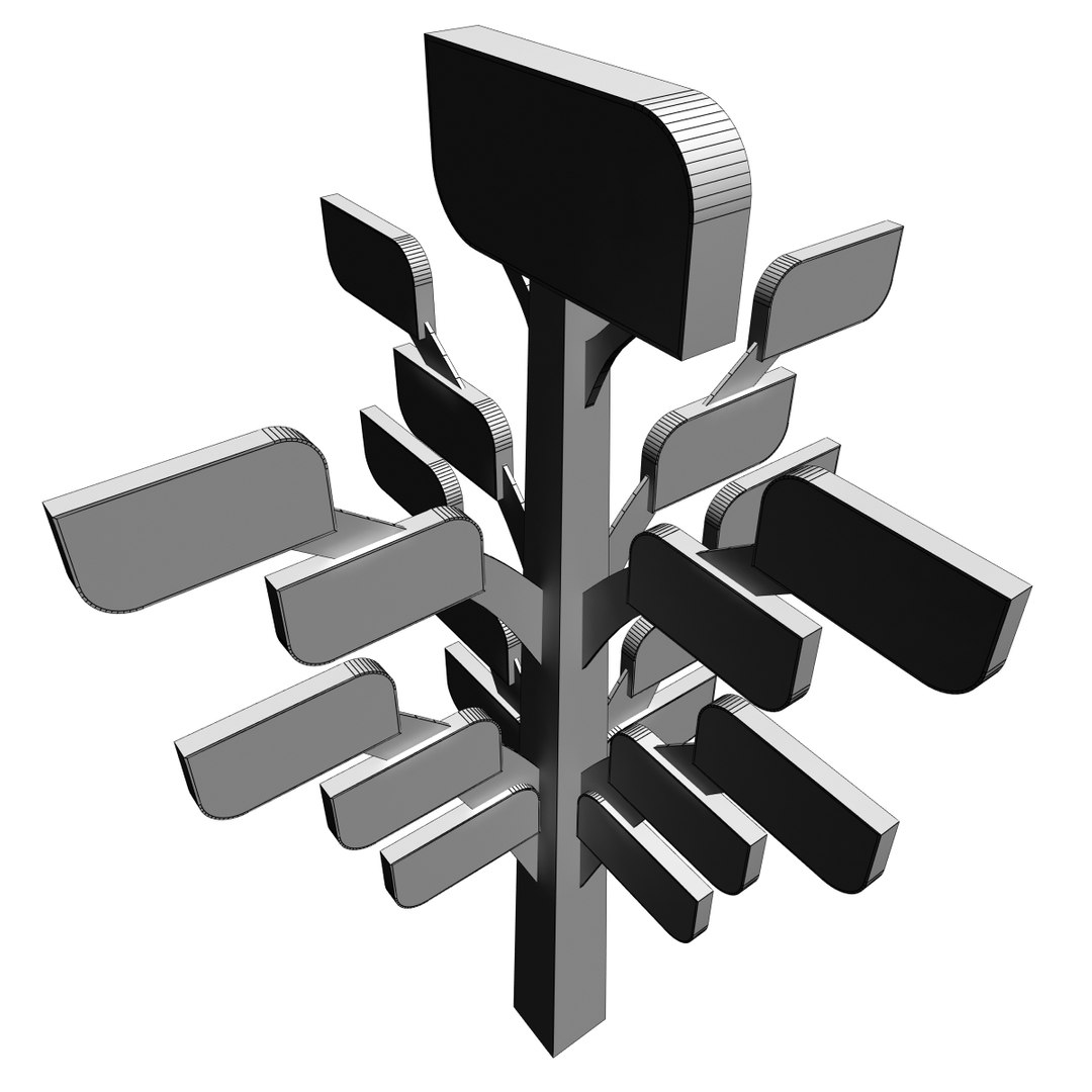 3d tree signboard model