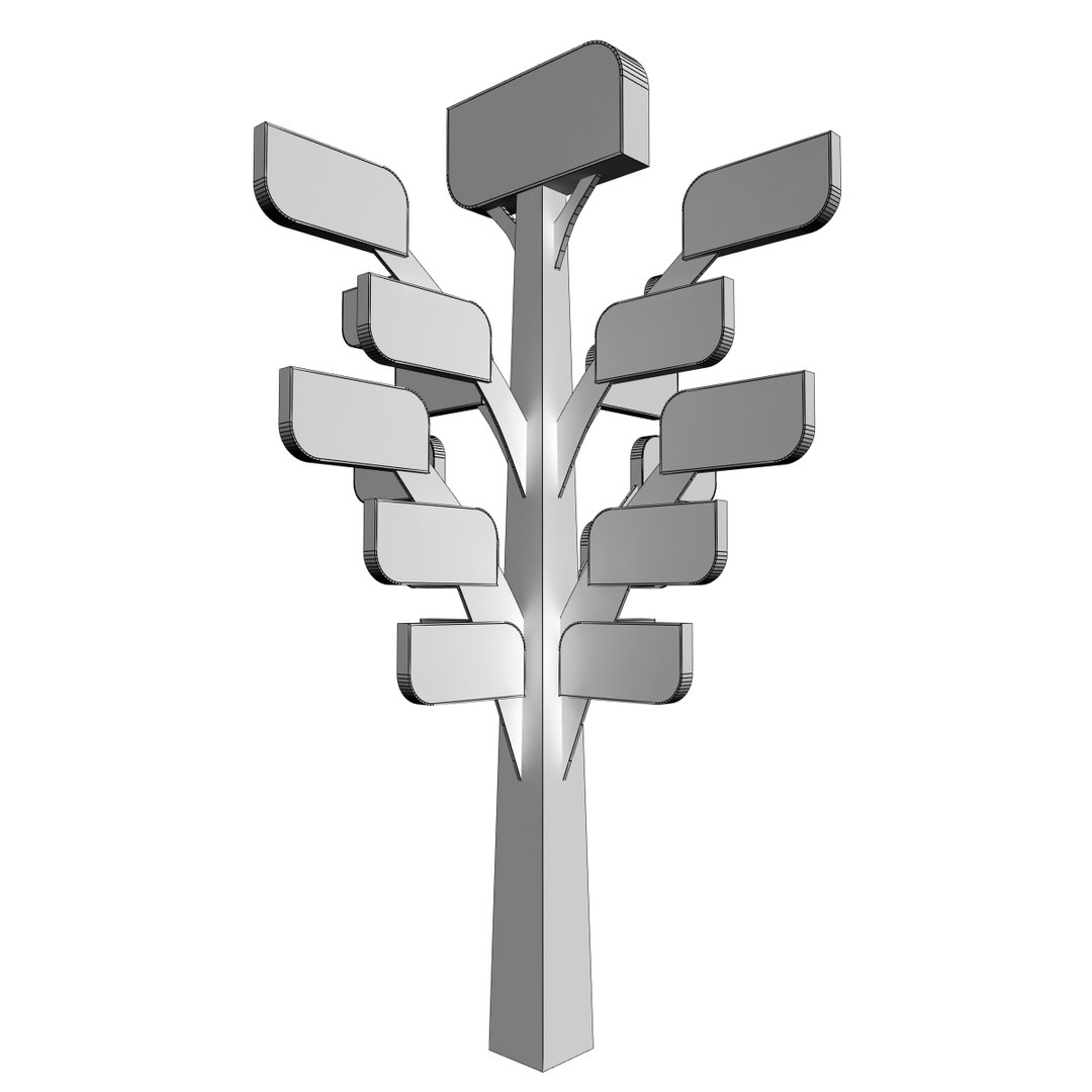 3d tree signboard model