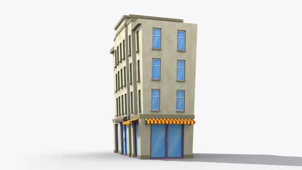 3D Cartoon Building x6 model - TurboSquid 1832295