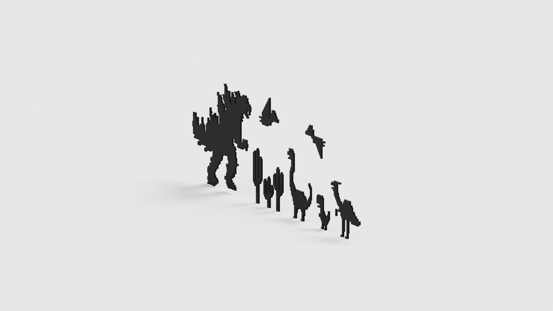 Pixel Dinosaur Pack 3D Model - TurboSquid 2183704