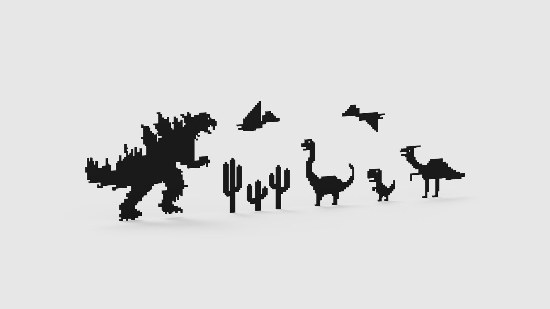 Pixel Dinosaur Pack 3D Model - TurboSquid 2183704