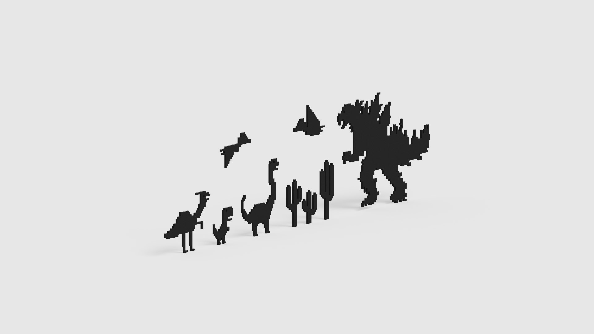 Pixel Dinosaur Pack 3D Model - TurboSquid 2183704