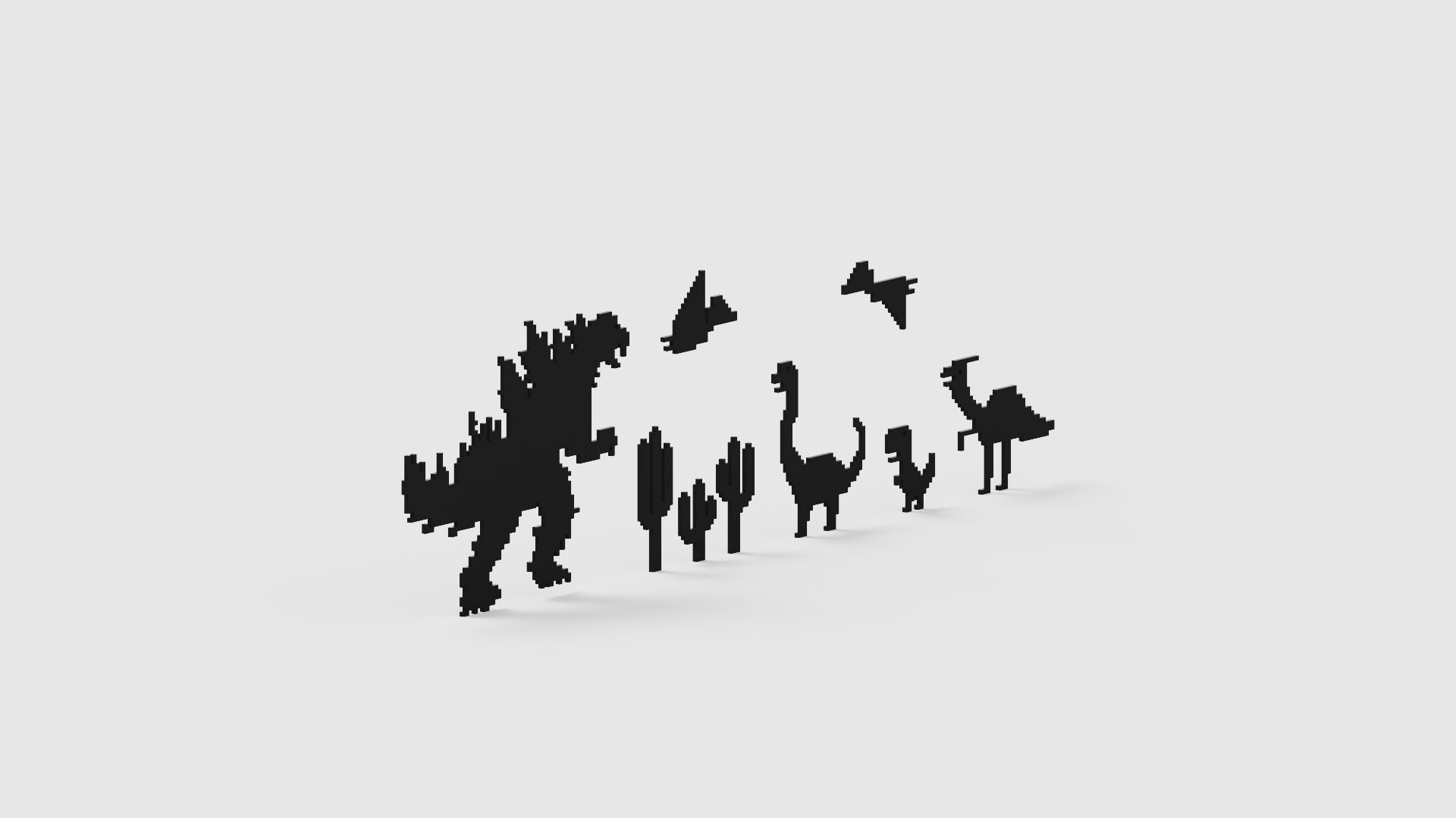 Pixel Dinosaur Pack 3D Model - TurboSquid 2183704