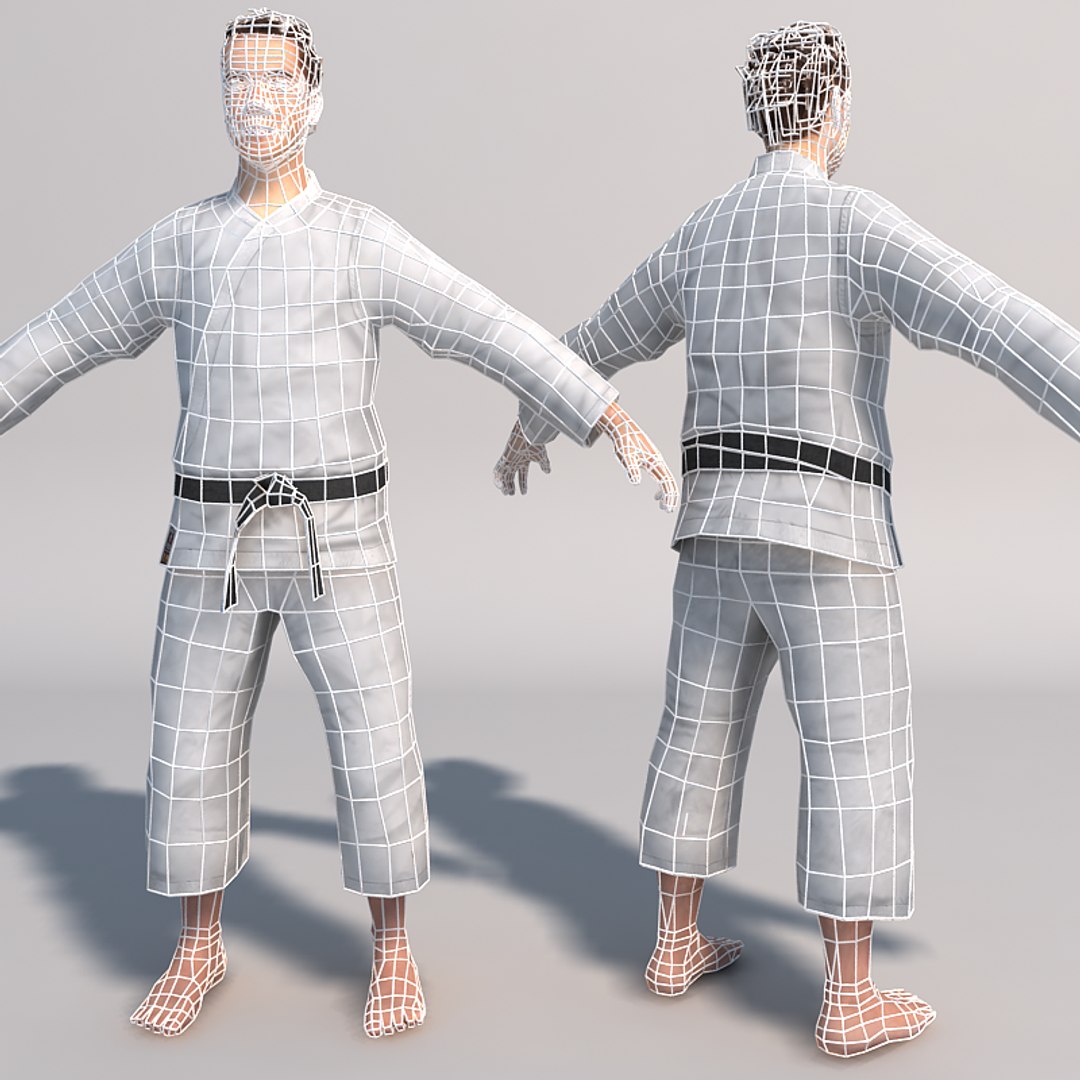 Karate Fighter Realtime 3d Model