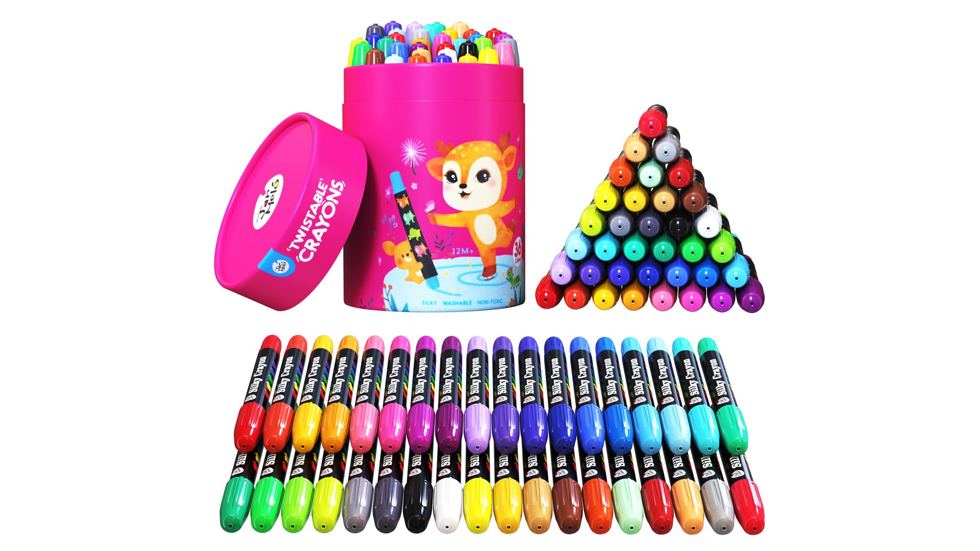Set of gel crayons 36 pieces 3D model - TurboSquid 2168117