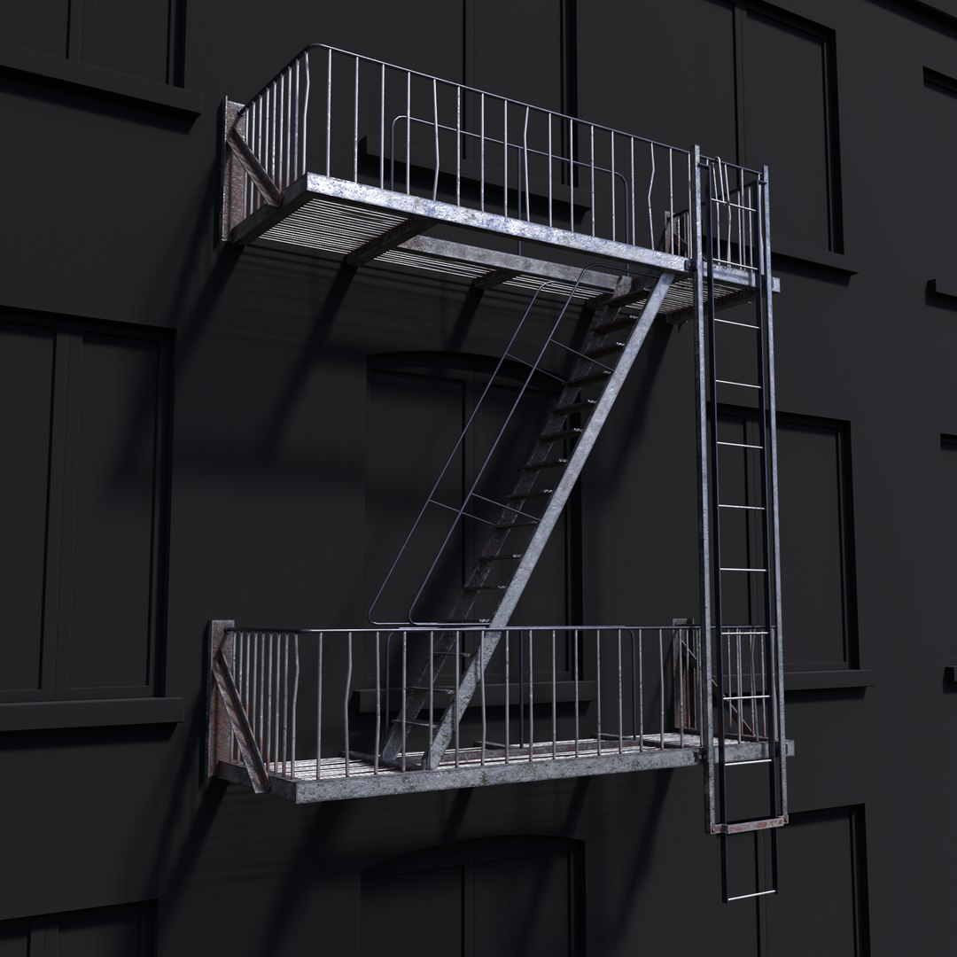 3D Fire Escape Ladder Model - TurboSquid 1720126