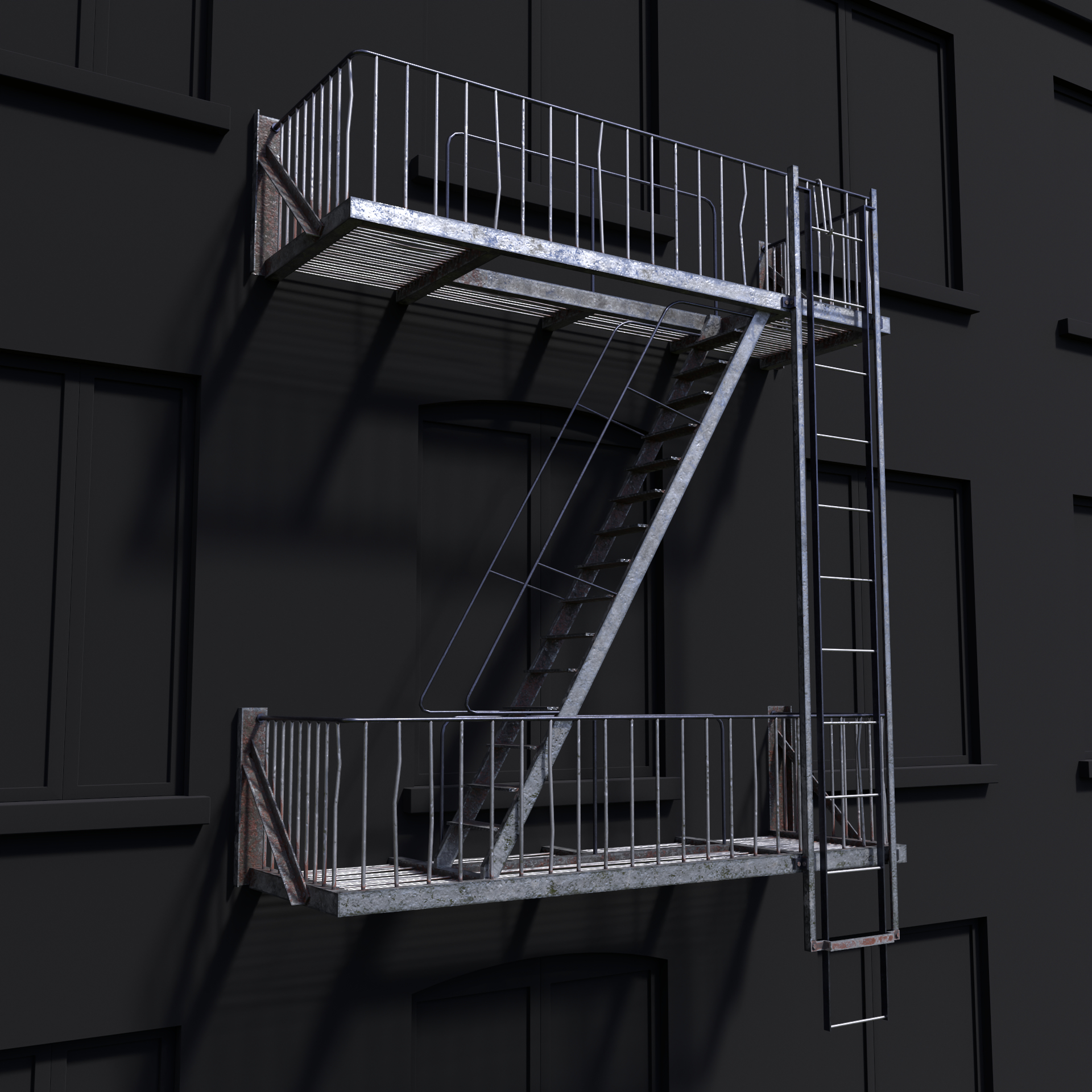 3D Fire Escape Ladder model - TurboSquid 1720126