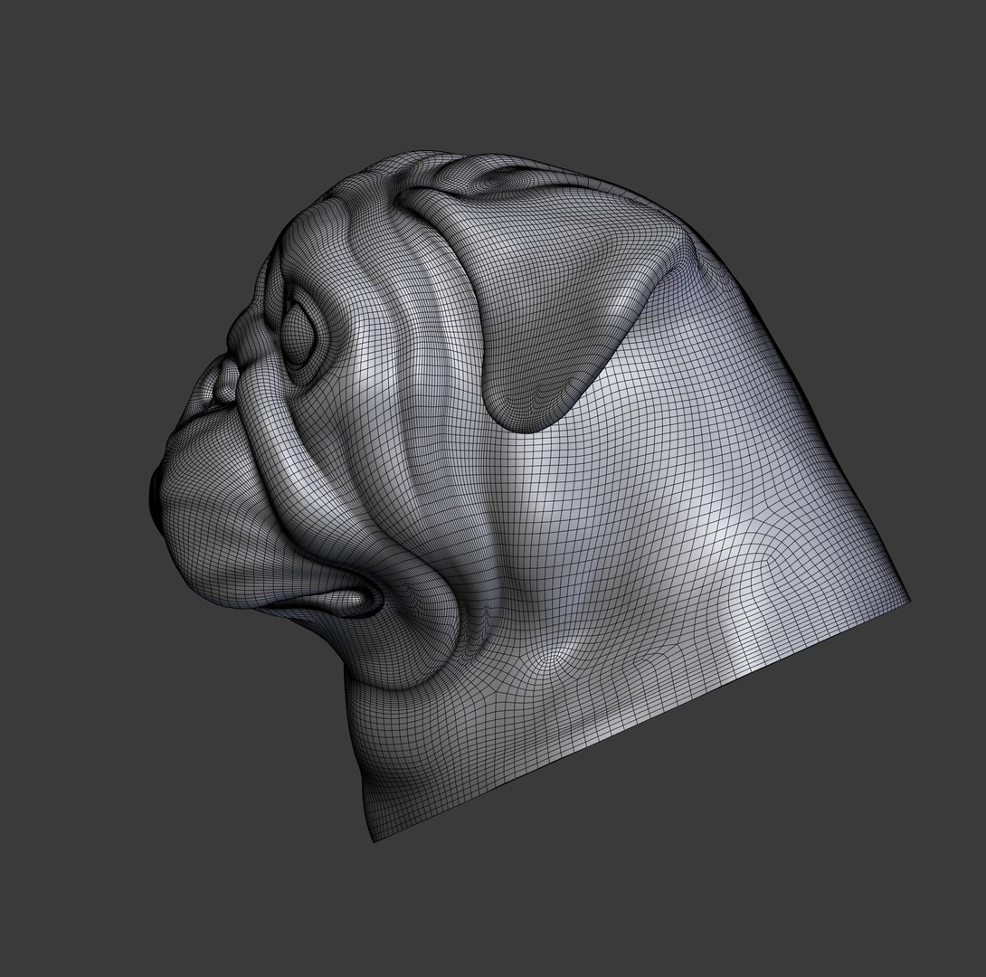Pug Head 3d Model