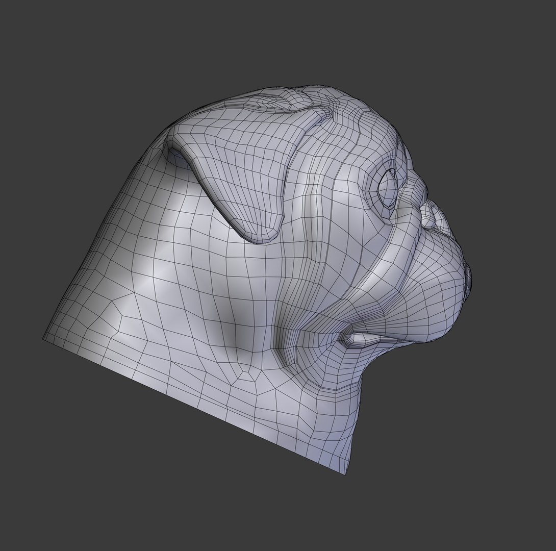 Pug Head 3d Model