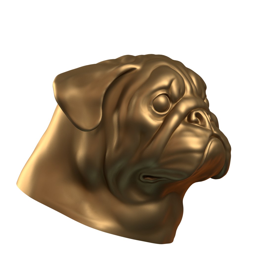 Pug Head 3d Model