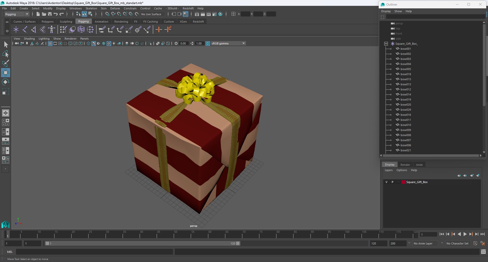 Square Gift Box 3D Model - TurboSquid 2279303