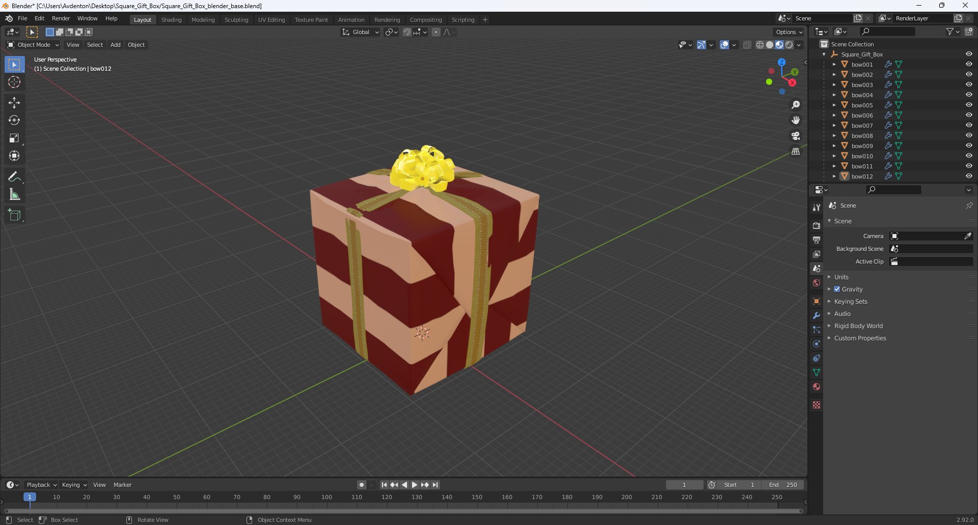 Square Gift Box 3D Model - TurboSquid 2279303
