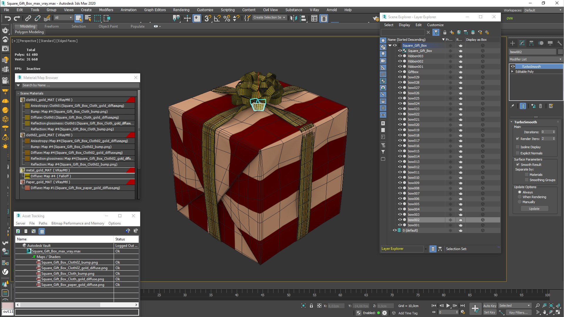 Square Gift Box 3D Model - TurboSquid 2279303