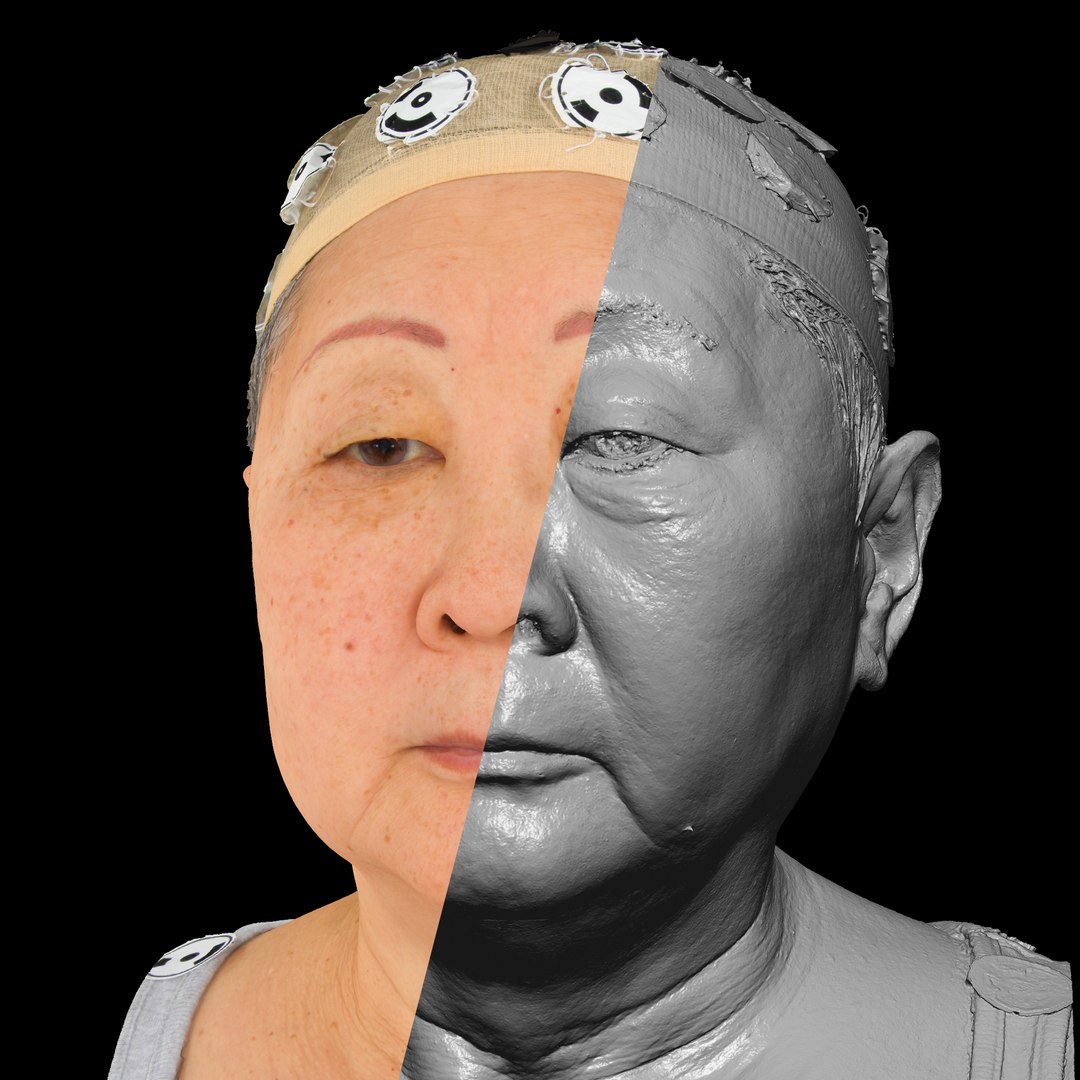 3D Asian Female 70s head scan 046 model - TurboSquid 2117905