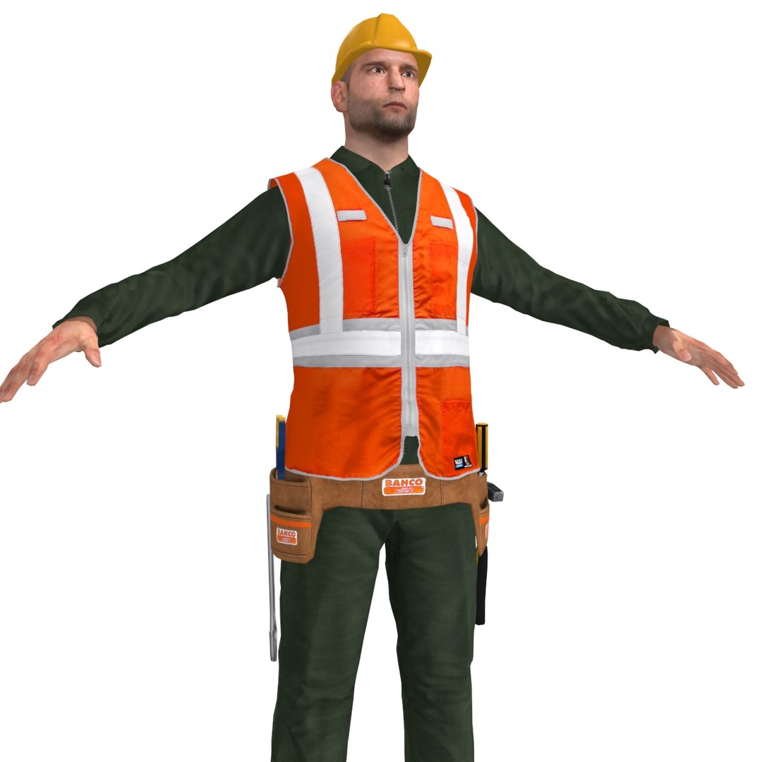 3d Model Rigged Worker Lods S