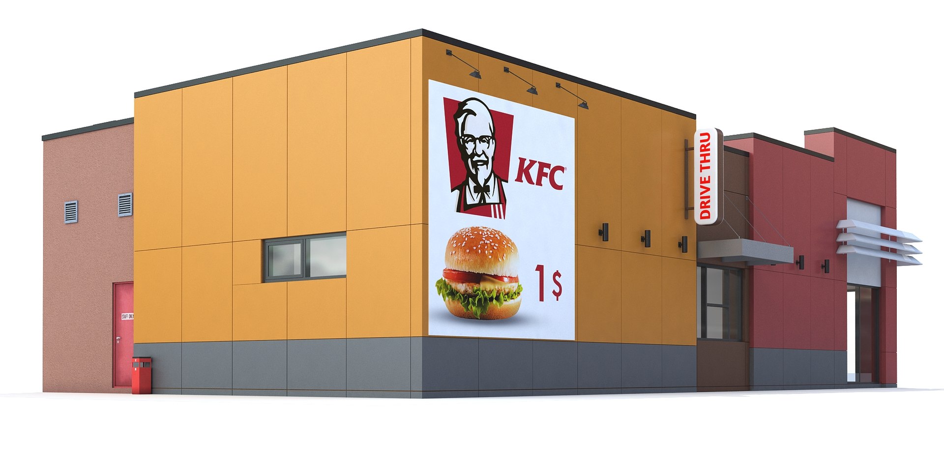 3d Fast Food Restaurant Model