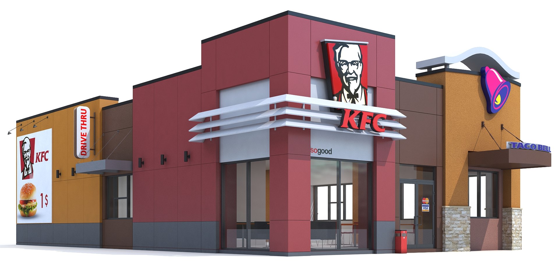 3d Fast Food Restaurant Model