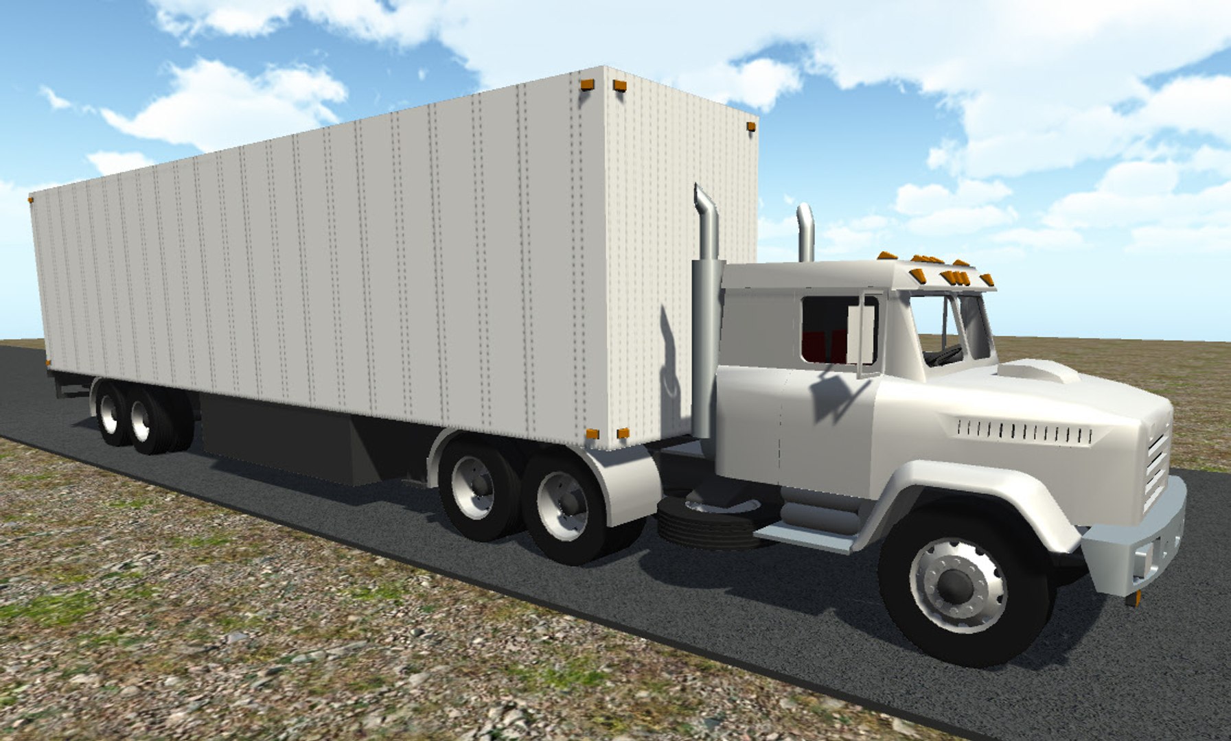 3d semi tractor trailer model