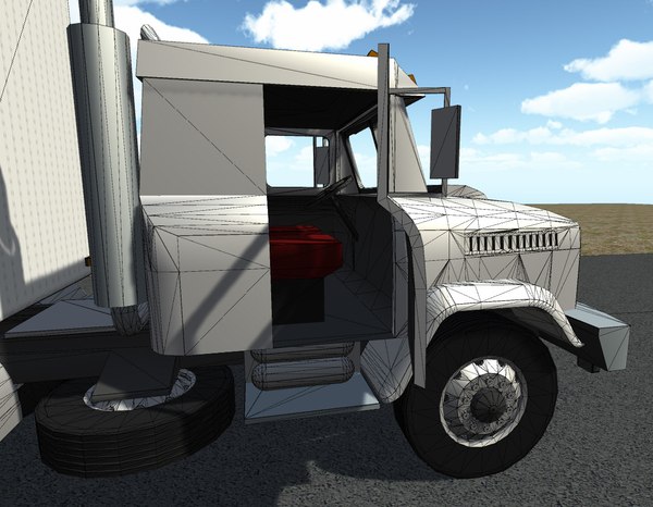 3d semi tractor trailer model