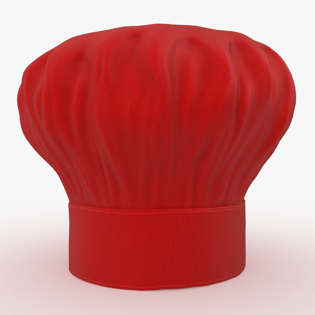 Realistic Chef Hat 04 3d 3ds