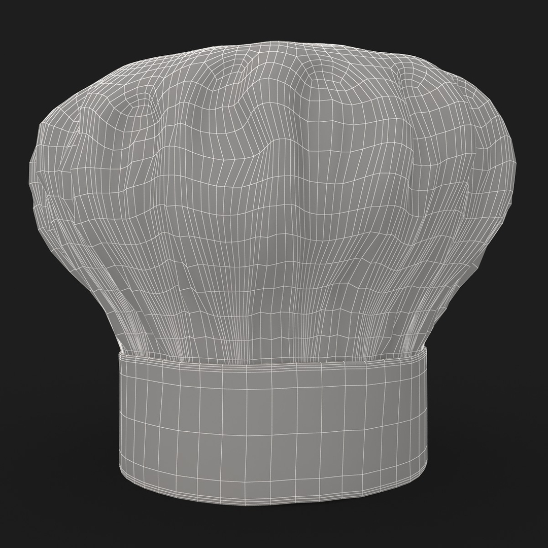 Realistic Chef Hat 04 3d 3ds