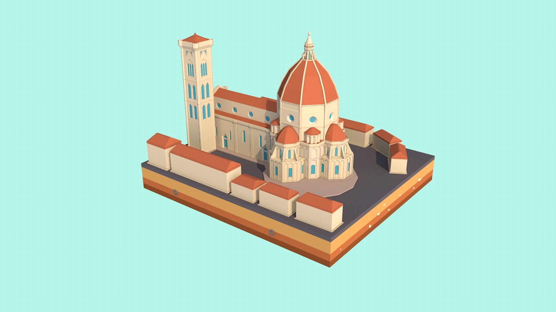 Cartoon florence cathedral 3D - TurboSquid 1379448