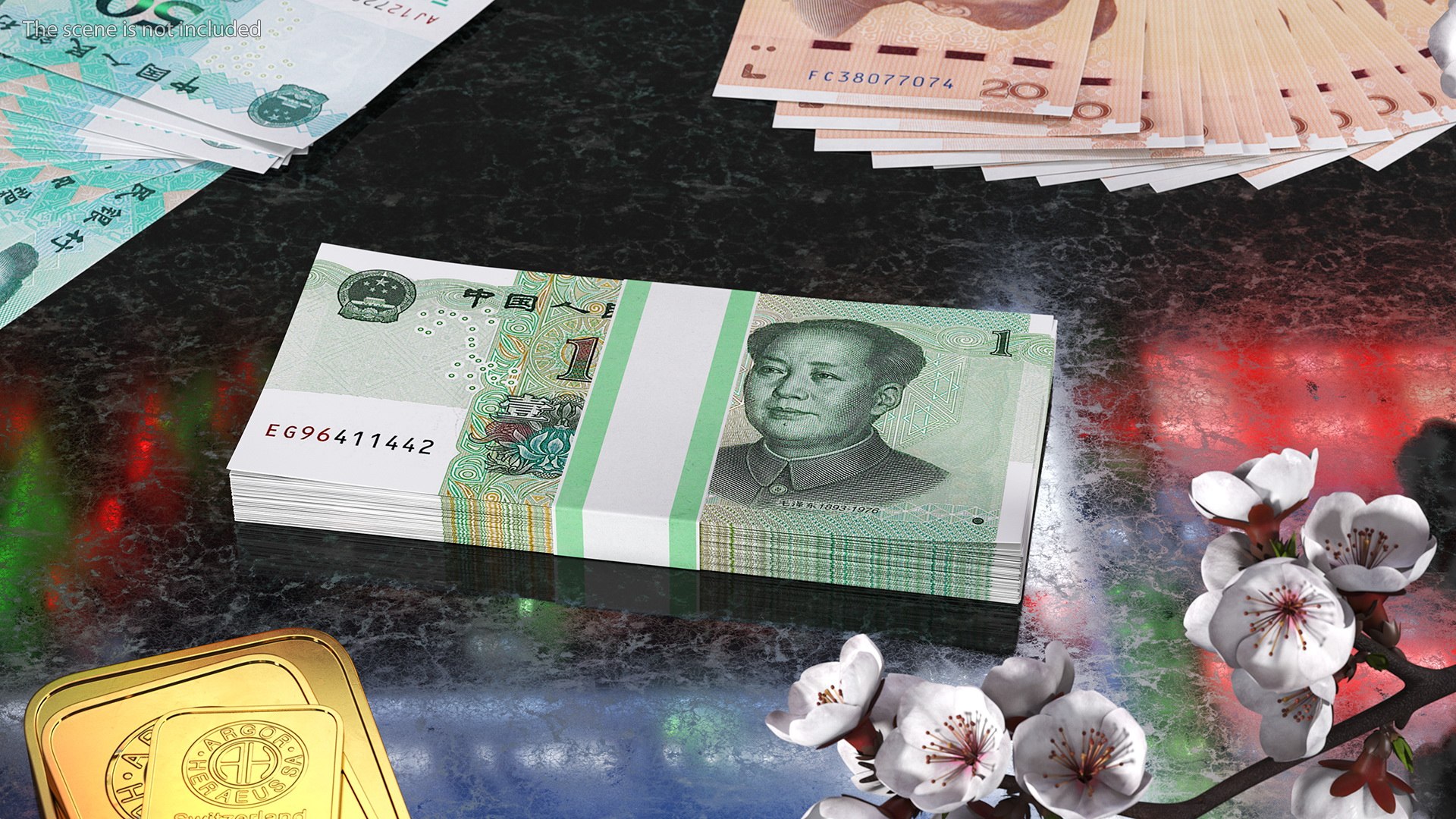 Pack Of Chinese 1 Yuan 2019 Banknotes Model - TurboSquid 1748219