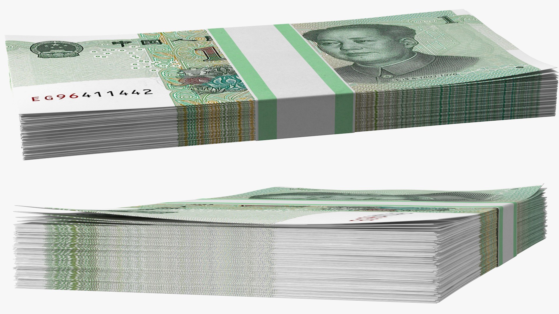 Pack Of Chinese 1 Yuan 2019 Banknotes Model - TurboSquid 1748219