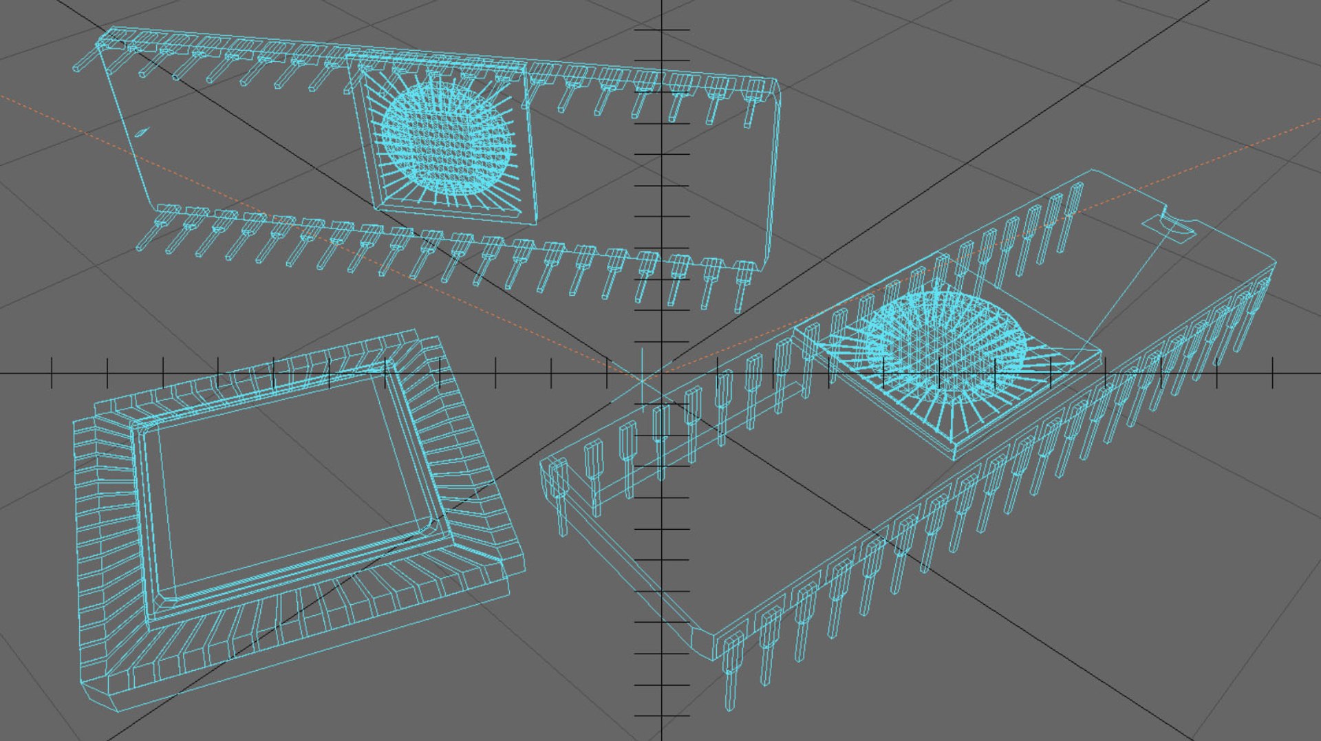 Computer Chips Cpus Ram 3d Model