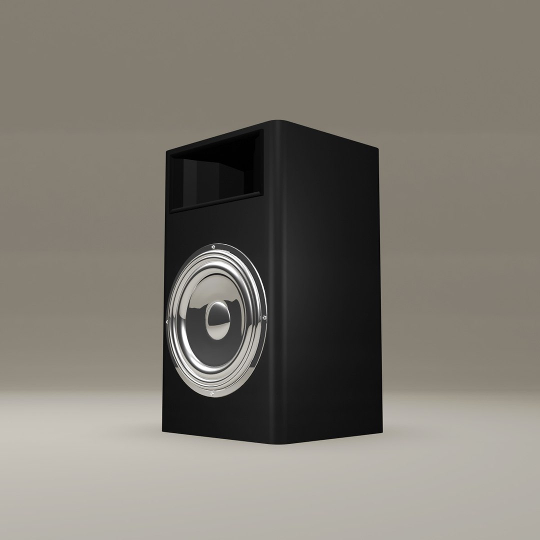 Black Subwoofer Chrome Speakers Obj