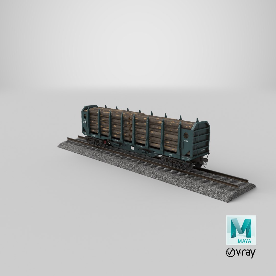 3D Model Logging Car Blue - TurboSquid 1438819