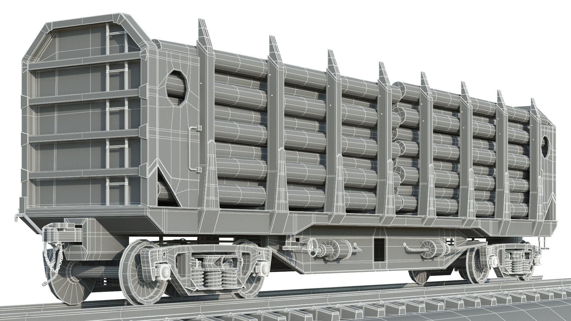 3D model logging car blue - TurboSquid 1438819