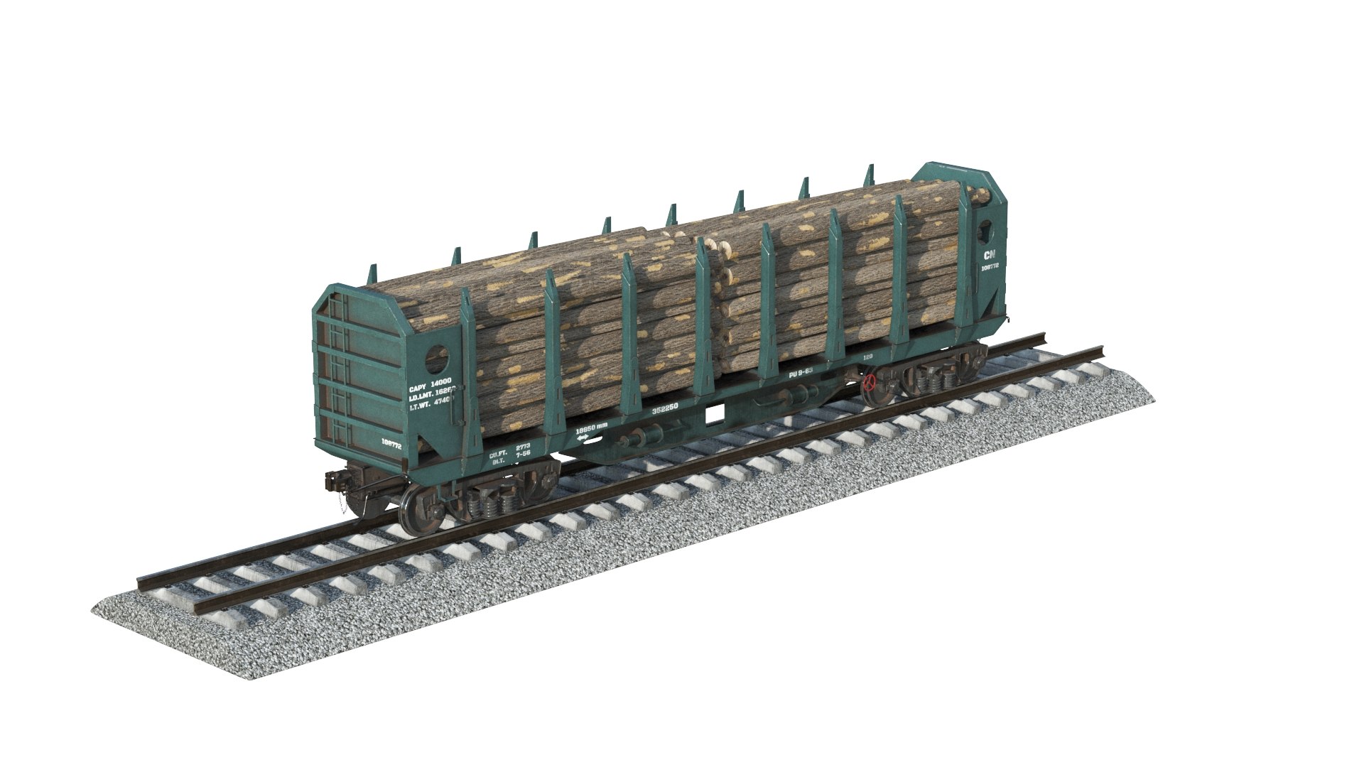3D model logging car blue - TurboSquid 1438819