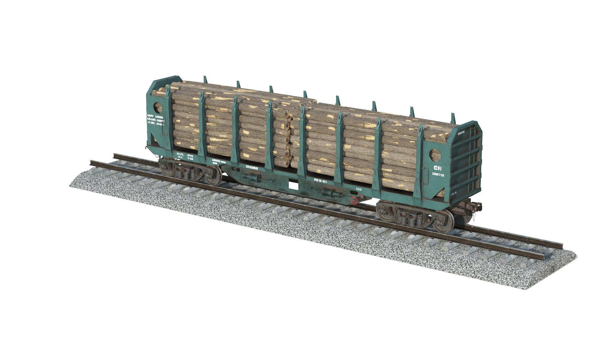 3D model logging car blue - TurboSquid 1438819