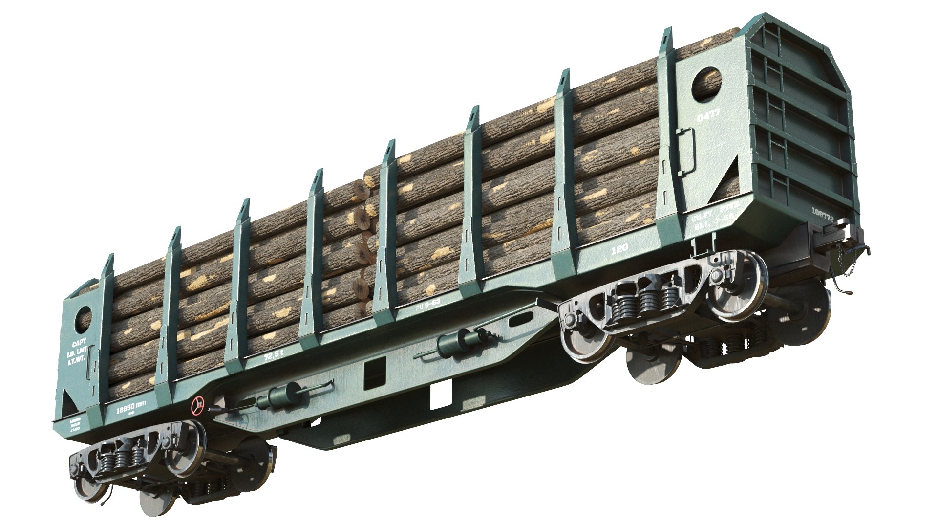 3D model logging car blue - TurboSquid 1438819