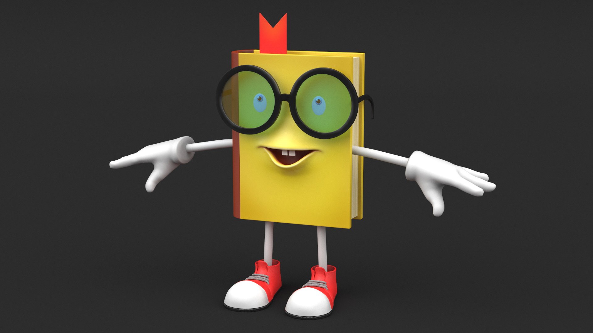 Cartoon Character Yellow Book T-Pose 3D - TurboSquid 2136704