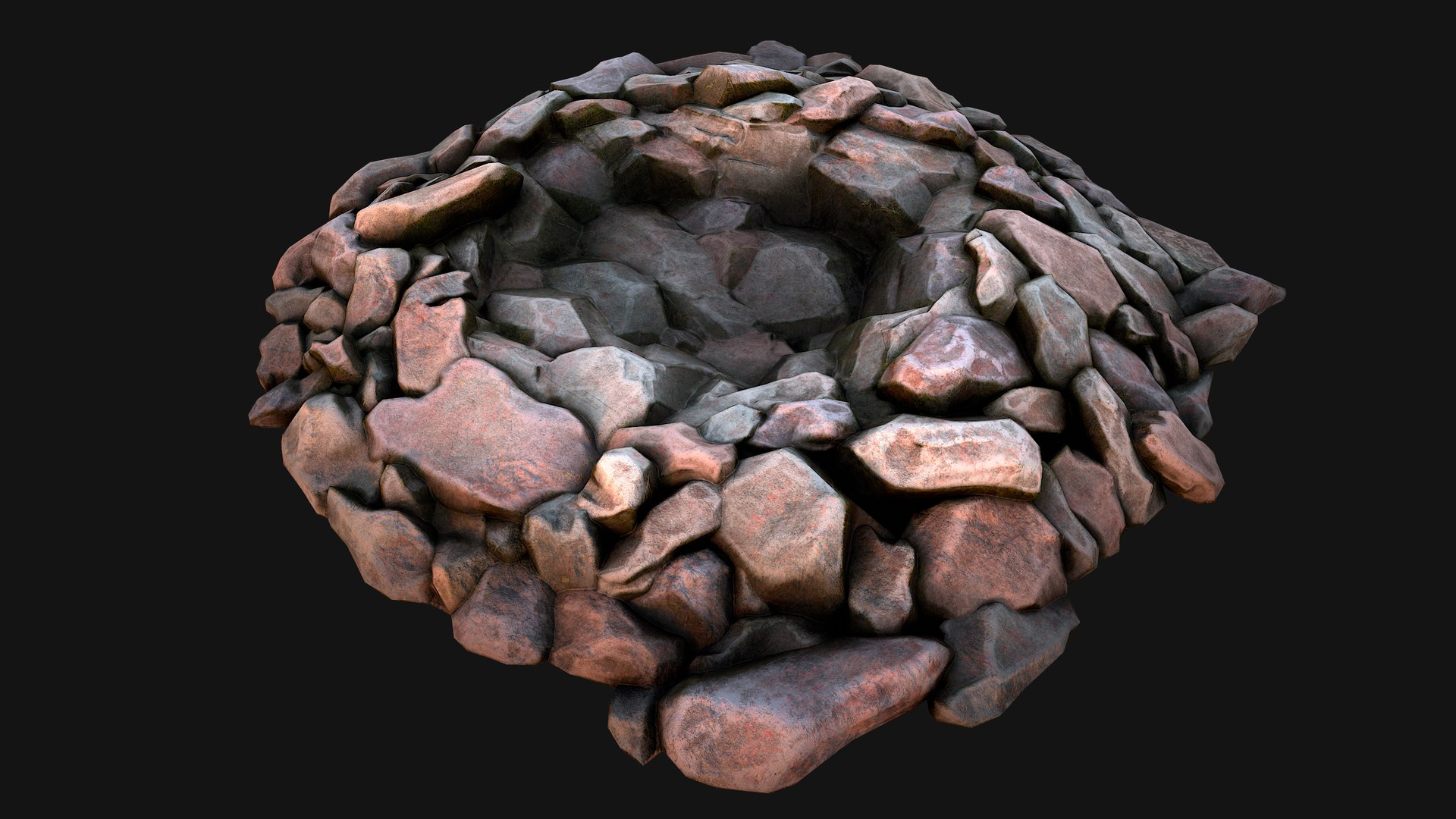Stone And Rocks Mineral Ore Deposits Pile 3D - TurboSquid 2279980