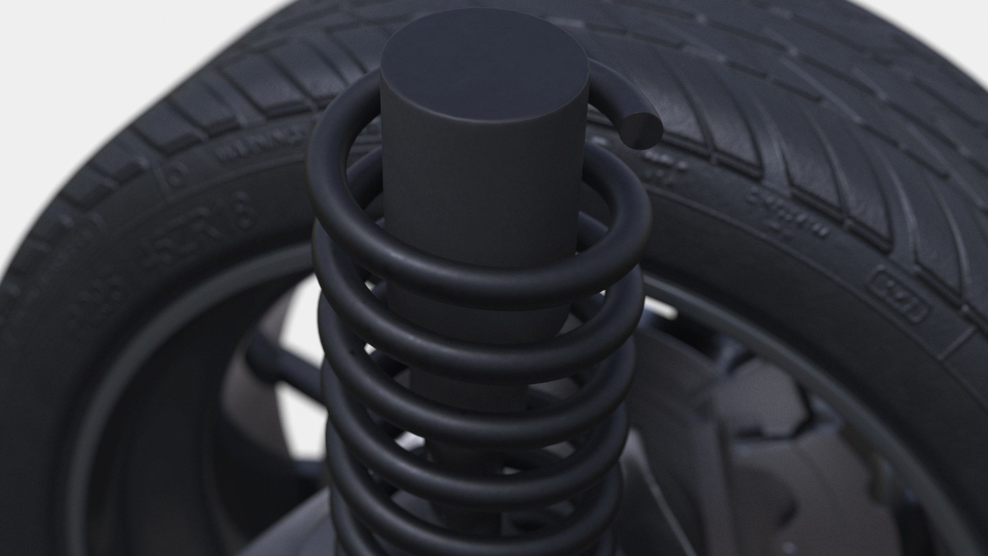 Car Tire With Brake Disc And Shock Absorber 3D Model - TurboSquid 2383213